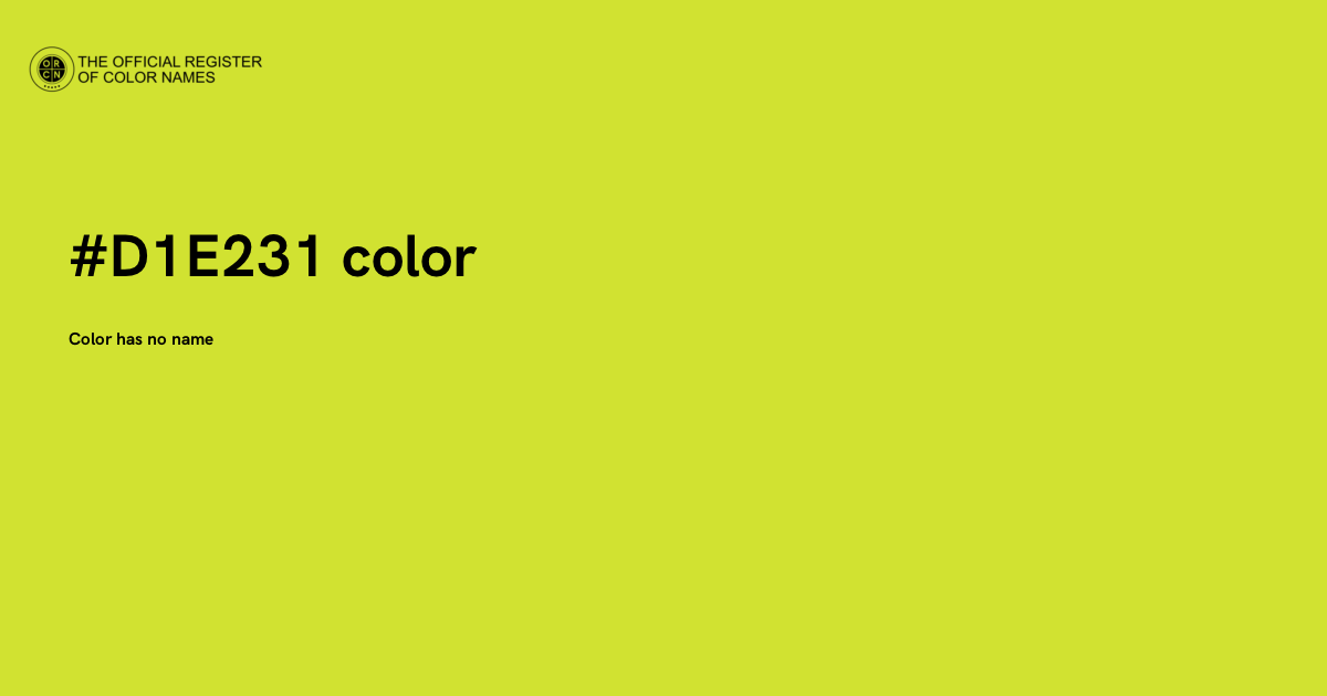 Pear color - #D1E231 - The Official Register of Color Names