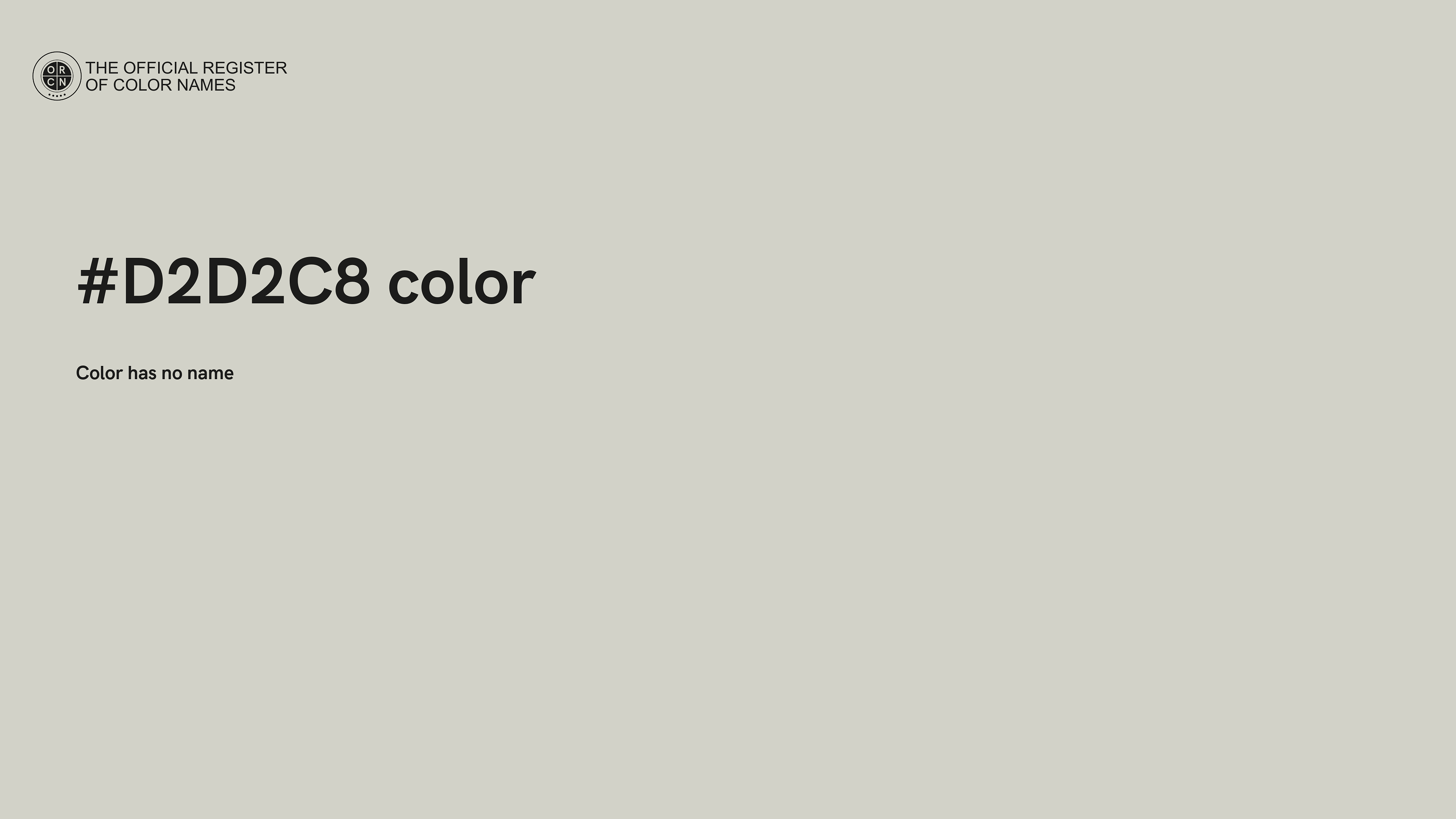 Color #D2D2C8 - The Official Register of Color Names