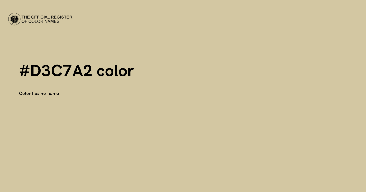 Pastel Sand color - #D3C7A2 - The Official Register of Color Names