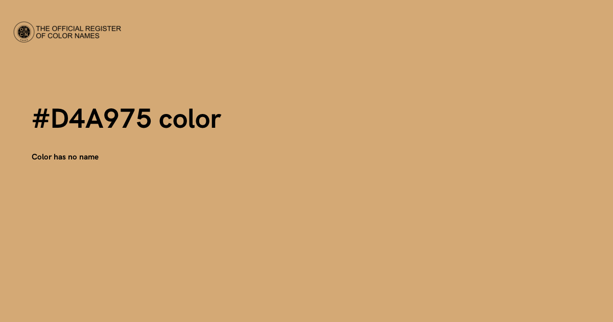 Color #D4A975 - The Official Register of Color Names