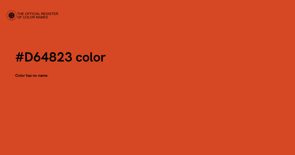 Color #D64823 - The Official Register of Color Names