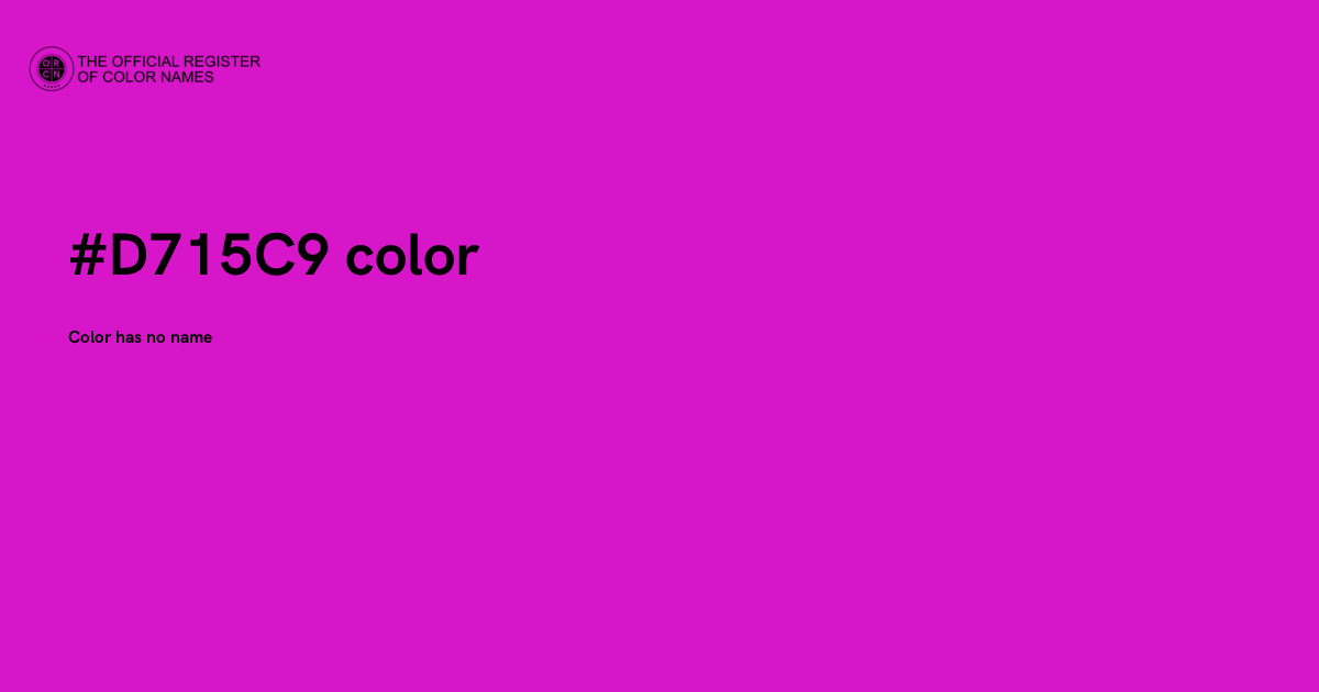 Color #D715C9 - The Official Register of Color Names
