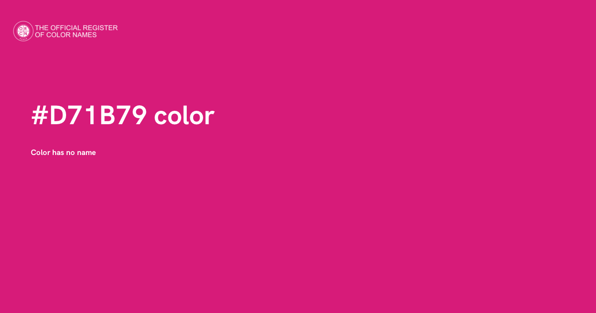 Color #D71B79 - The Official Register of Color Names