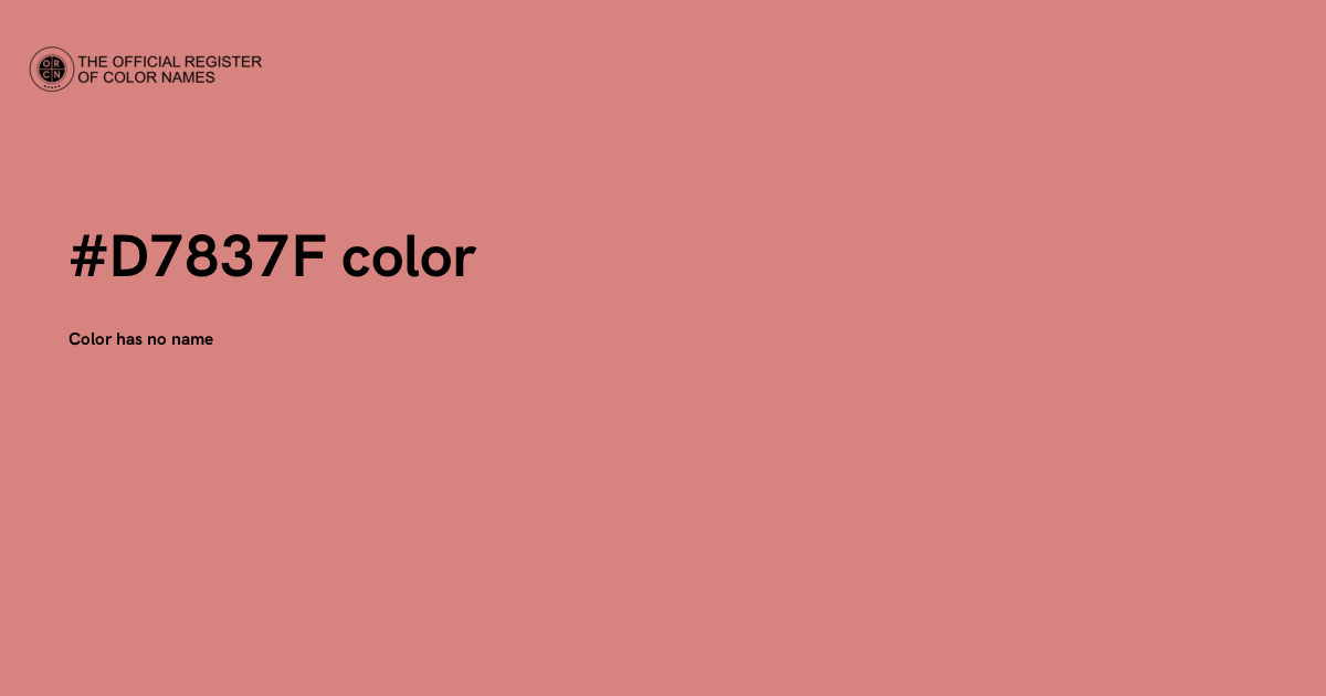 New York Pink color - #D7837F - The Official Register of Color Names