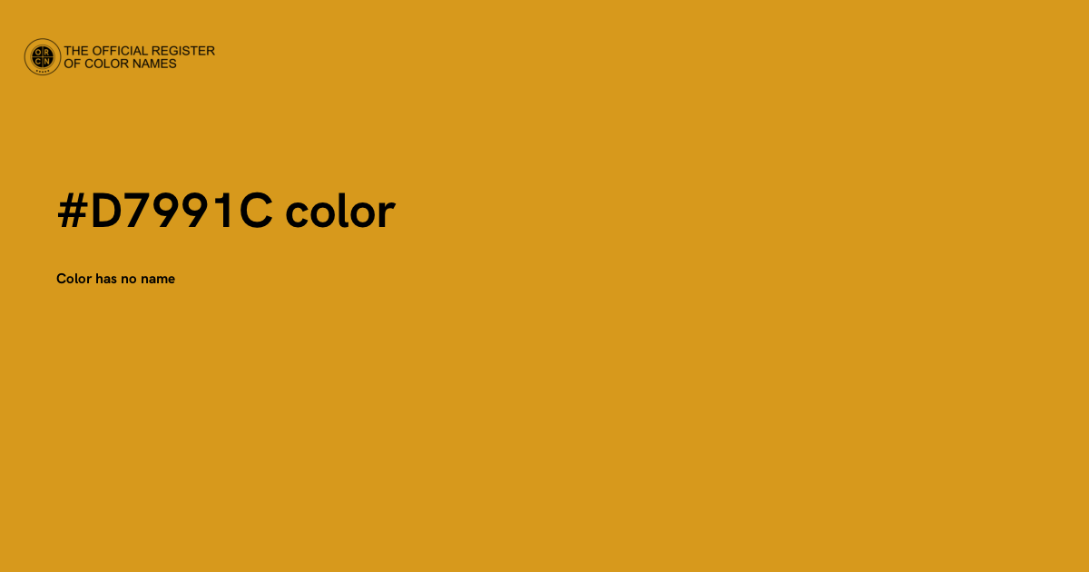 Royal Arabian color - #D7991C - The Official Register of Color Names