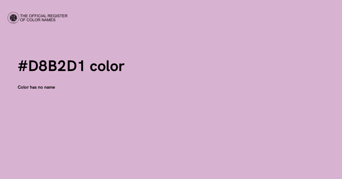Pink Lavender color - #D8B2D1 - The Official Register of Color Names