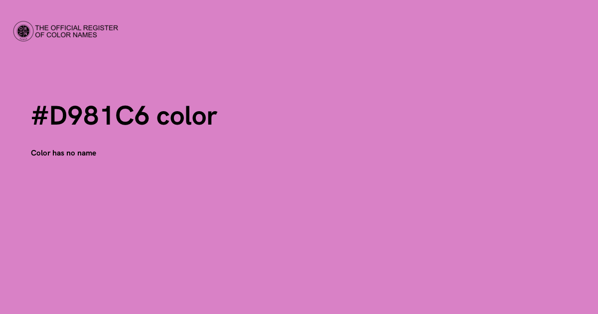 Color #D981C6 - The Official Register of Color Names