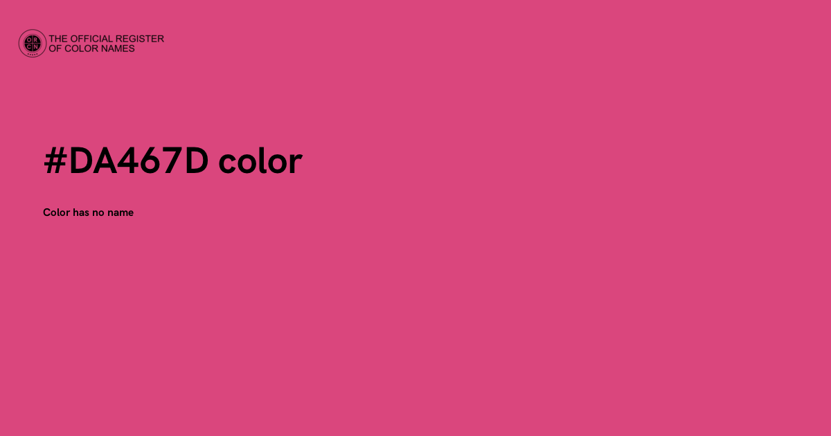 Darkish Pink color - #DA467D - The Official Register of Color Names