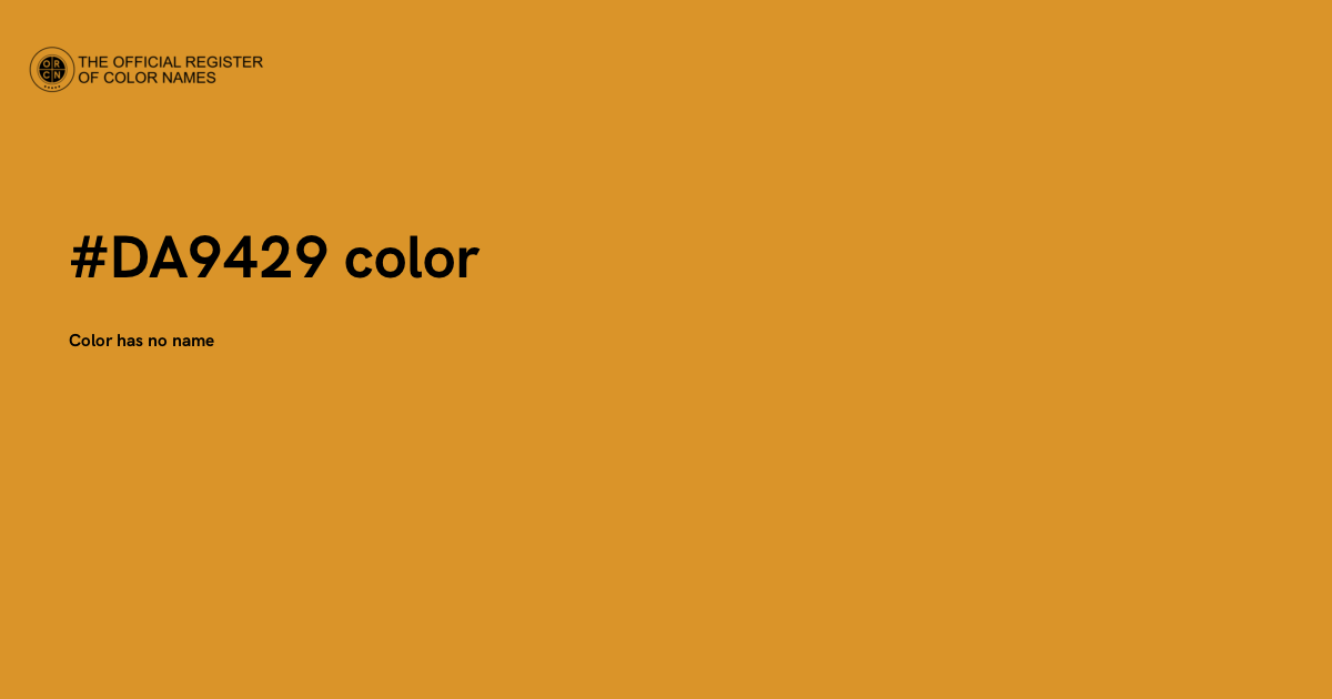 Buttercup color - #DA9429 - The Official Register of Color Names
