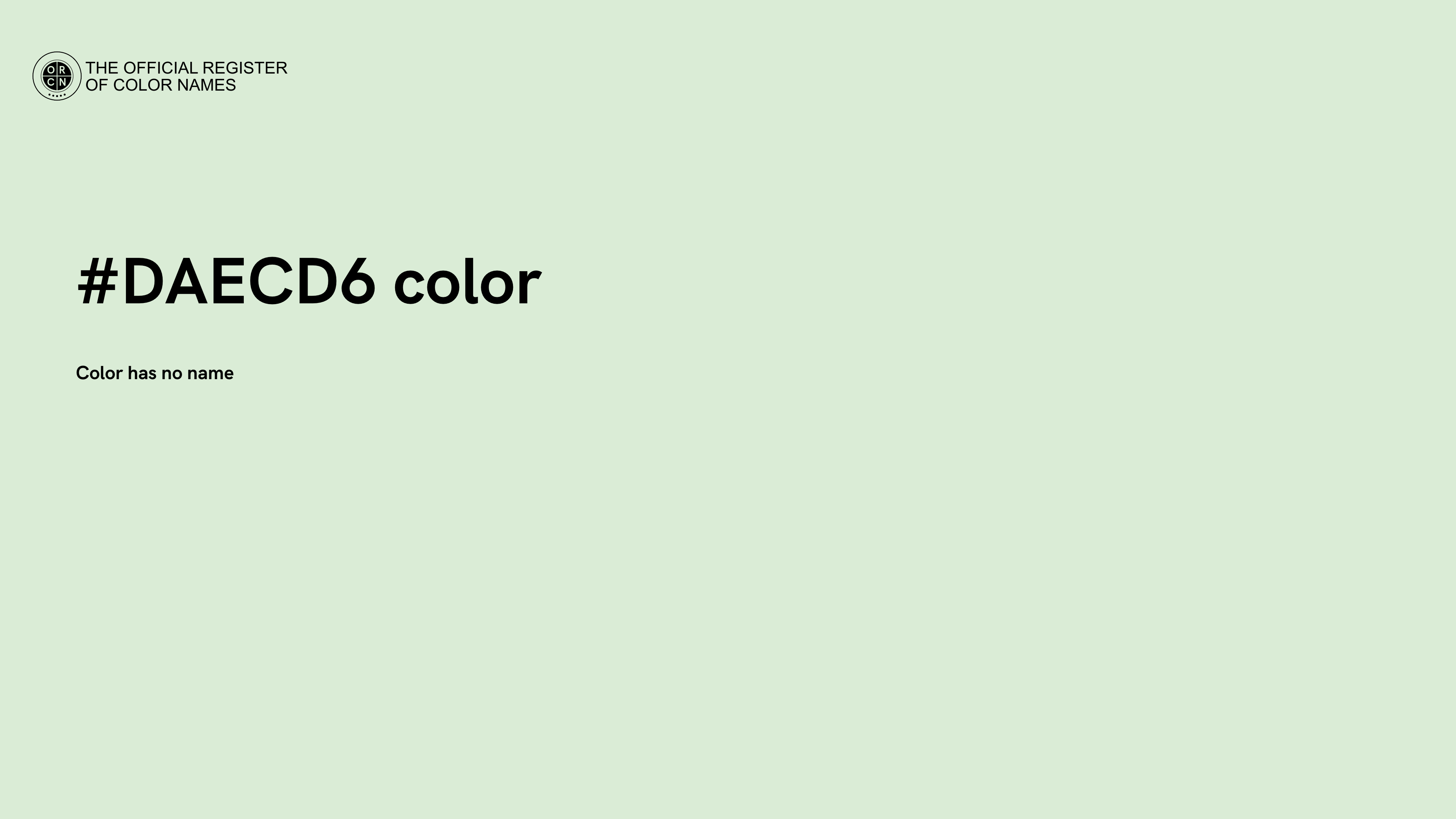 Zanah color - #DAECD6 - The Official Register of Color Names