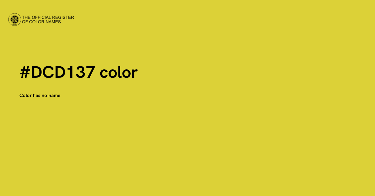 Color #DCD137 - The Official Register of Color Names