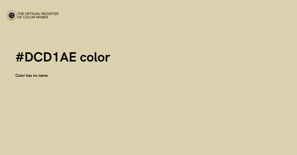 Old Ivory color - #DCD1AE - The Official Register of Color Names