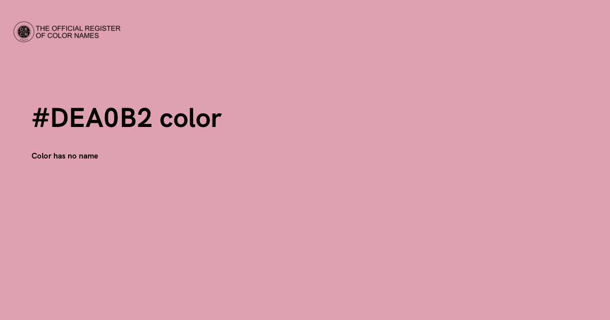 Color #DEA0B2 - The Official Register of Color Names