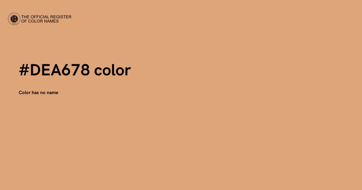 Color #DEA678 - The Official Register of Color Names
