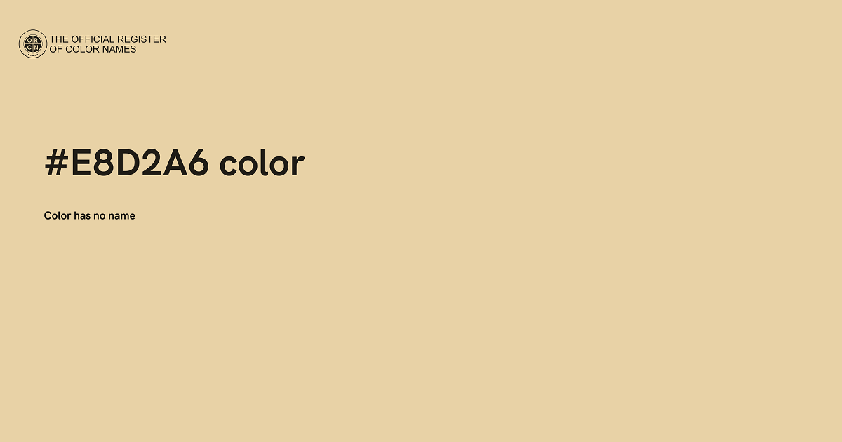 Color #E8D2A6 - The Official Register of Color Names