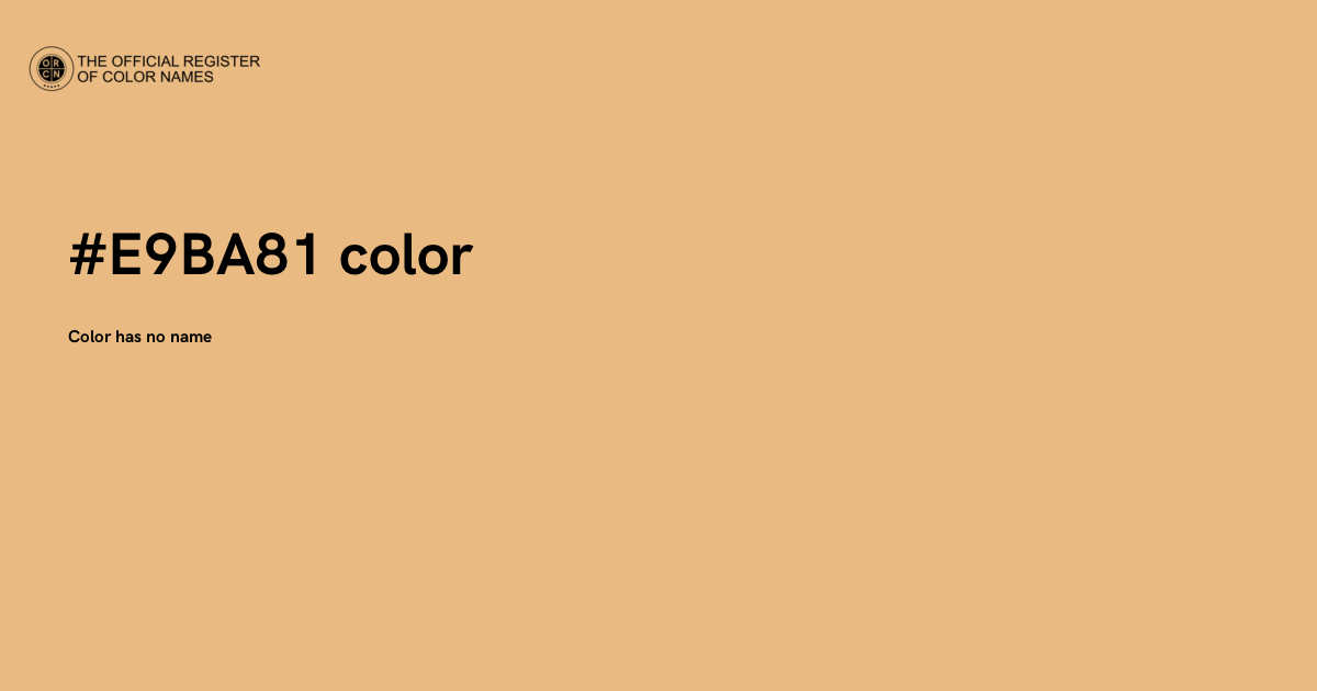 Corvette color - #E9BA81 - The Official Register of Color Names