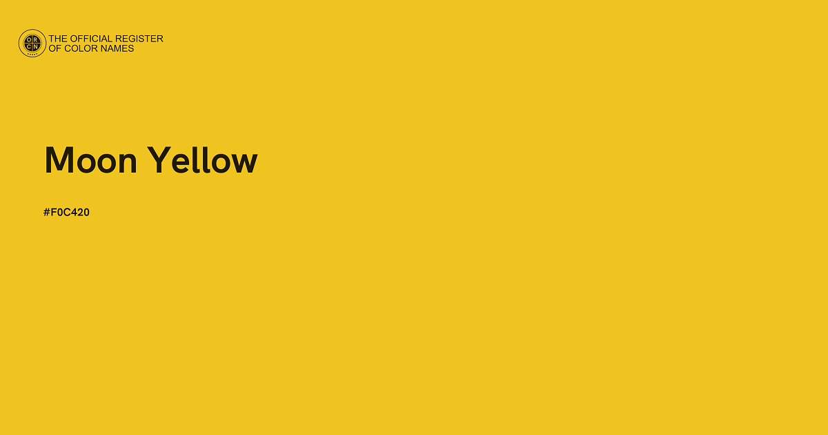 Moon Yellow color - #F0C420 - The Official Register of Color Names
