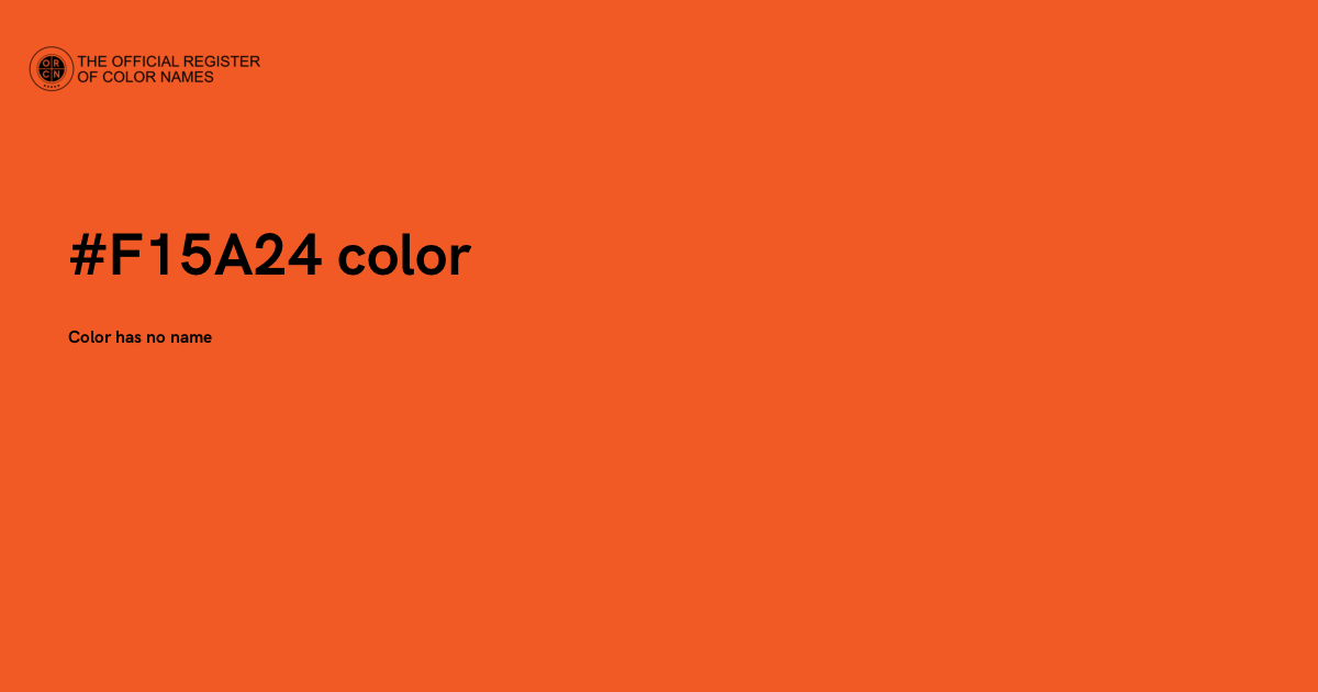 Apollo Vermillion Orange color - #F15A24 - The Official Register of ...