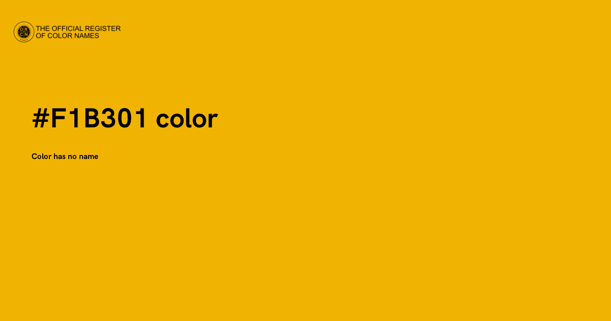 Mustard Gold color - #F1B301 - The Official Register of Color Names