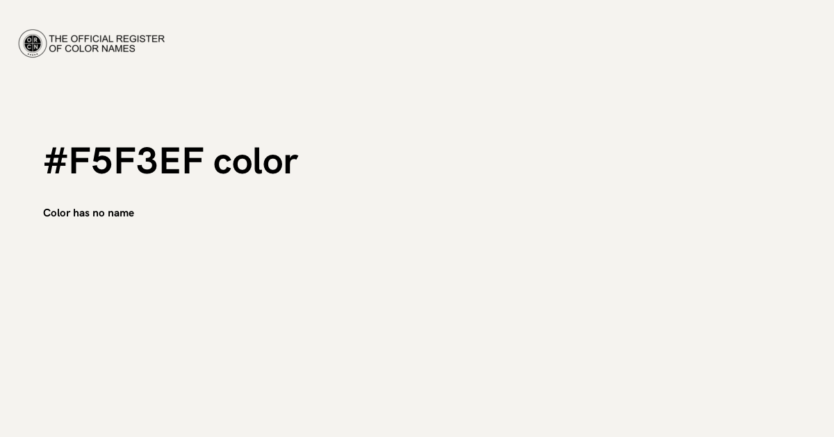 Penguin White color - #F5F3EF - The Official Register of Color Names