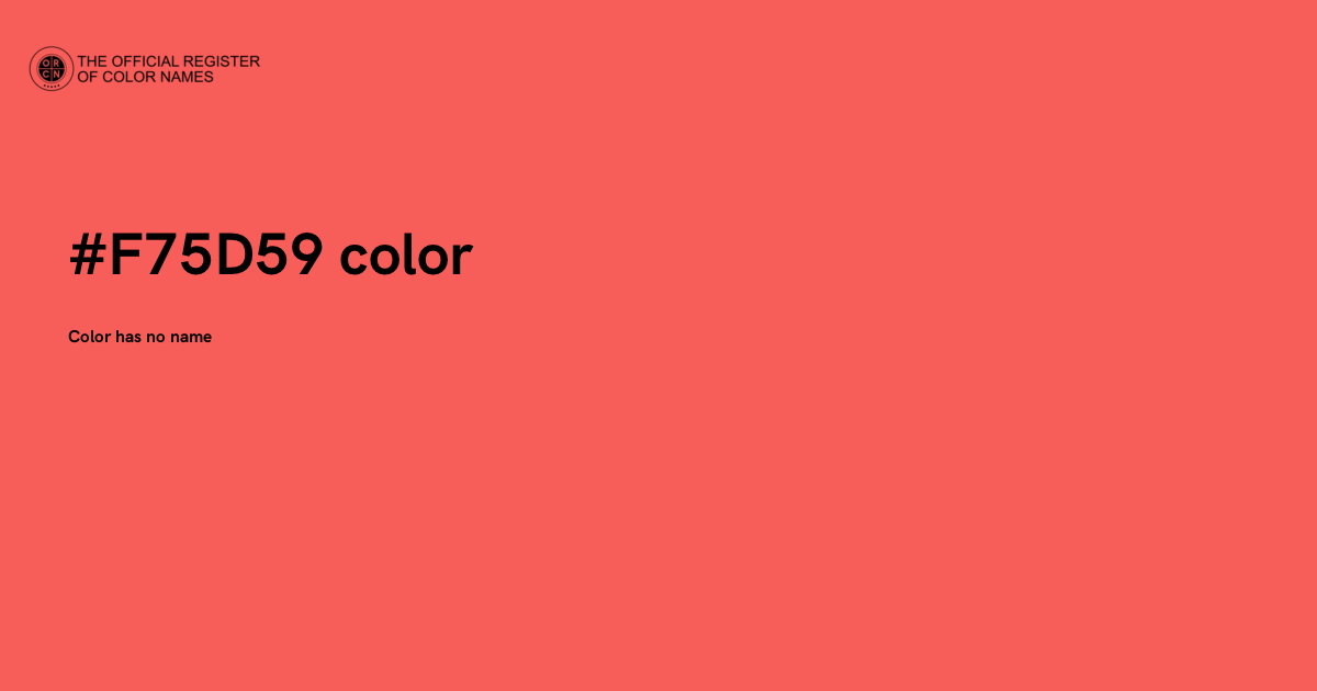 Bean Red color - #F75D59 - The Official Register of Color Names