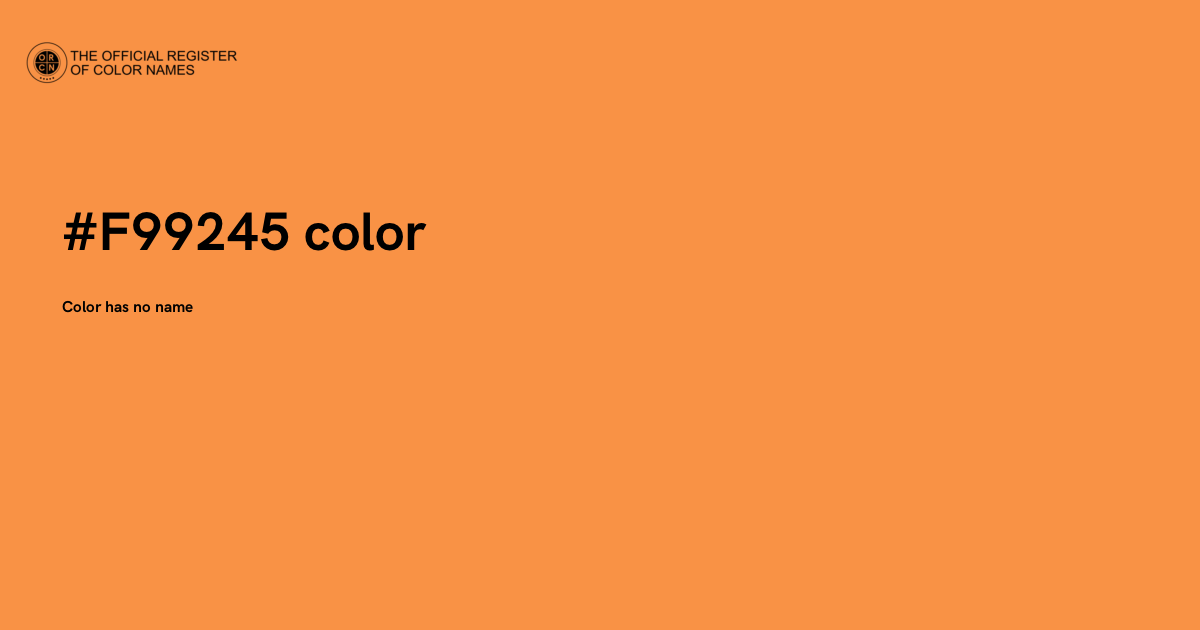 Royal Orange color - #F99245 - The Official Register of Color Names
