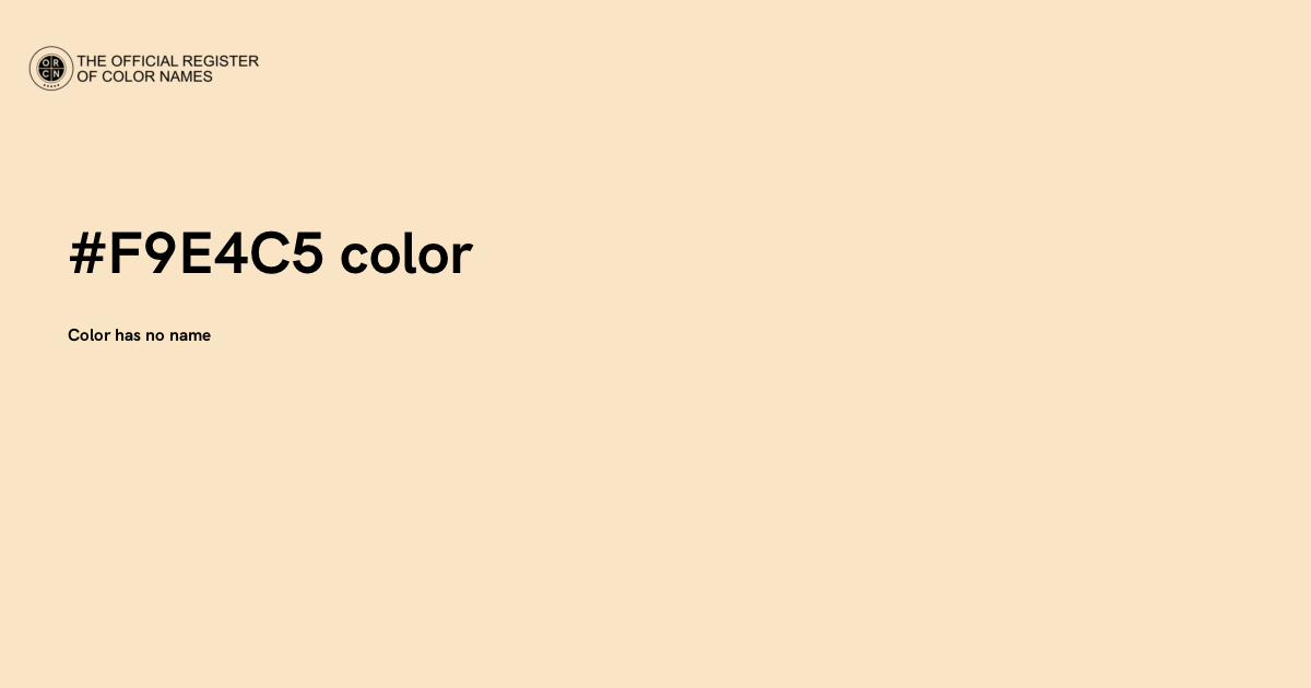 Egg Sour color - #F9E4C5 - The Official Register of Color Names