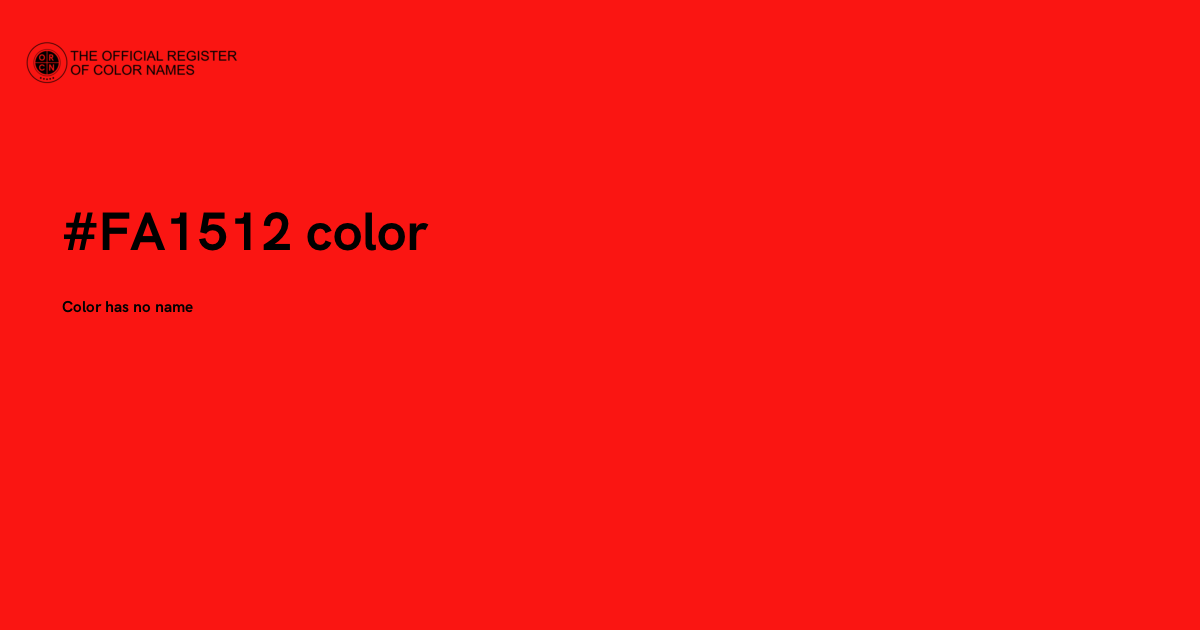 Color #FA1512 - The Official Register of Color Names