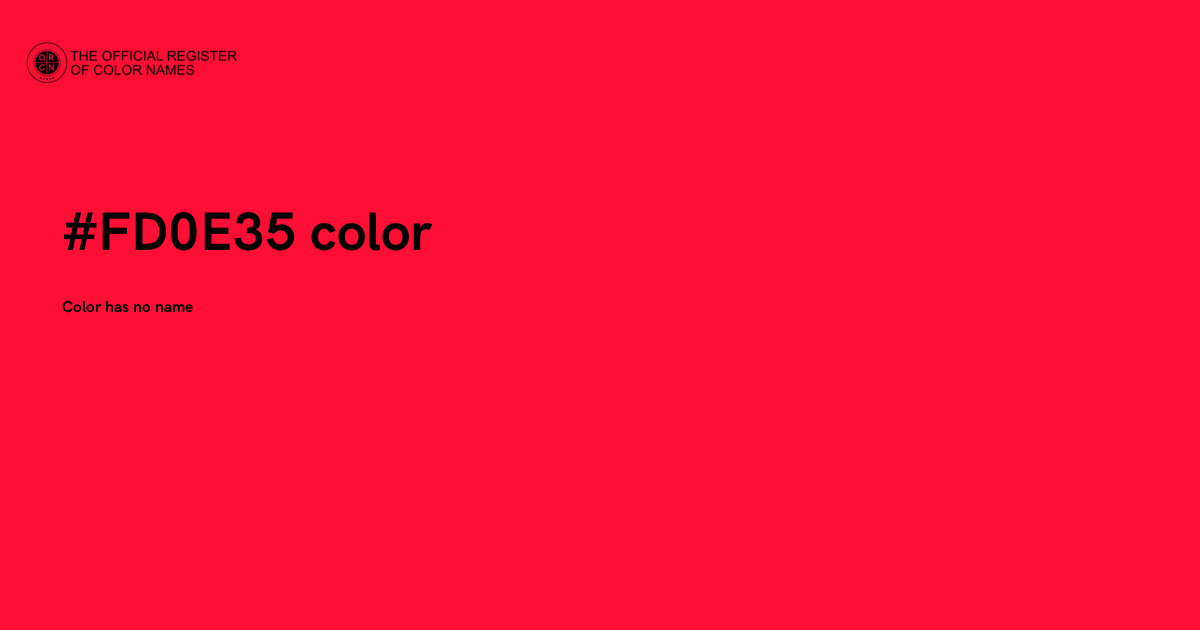 Tractor Red color - #FD0E35 - The Official Register of Color Names