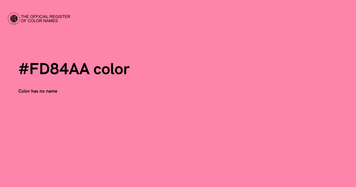 Color #FD84AA - The Official Register of Color Names