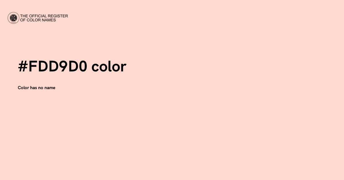 Color #FDD9D0 - The Official Register of Color Names