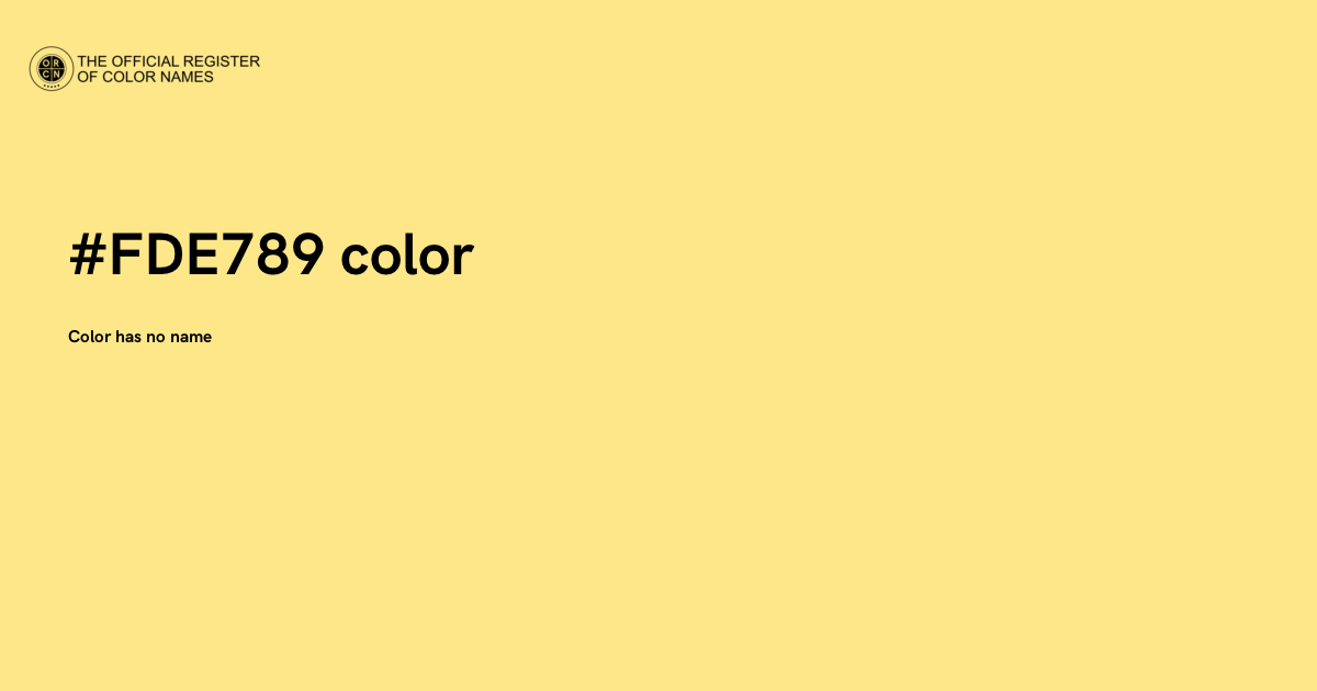 Color #FDE789 - The Official Register of Color Names