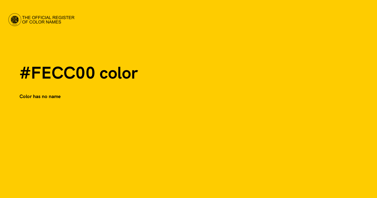 Sweden Yellow color - #FECC00 - The Official Register of Color Names