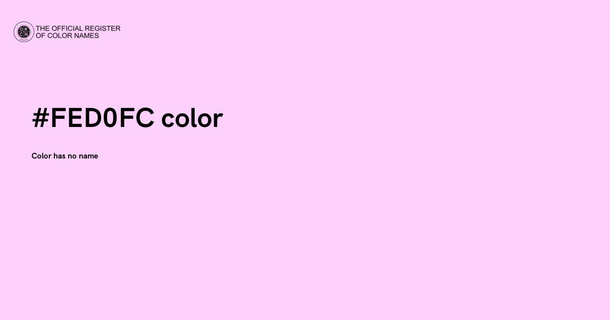 Pale Mauve color - #FED0FC - The Official Register of Color Names