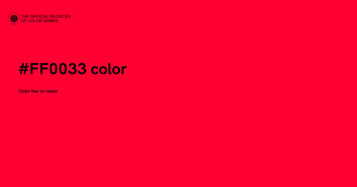 Color #FF0033 - The Official Register of Color Names