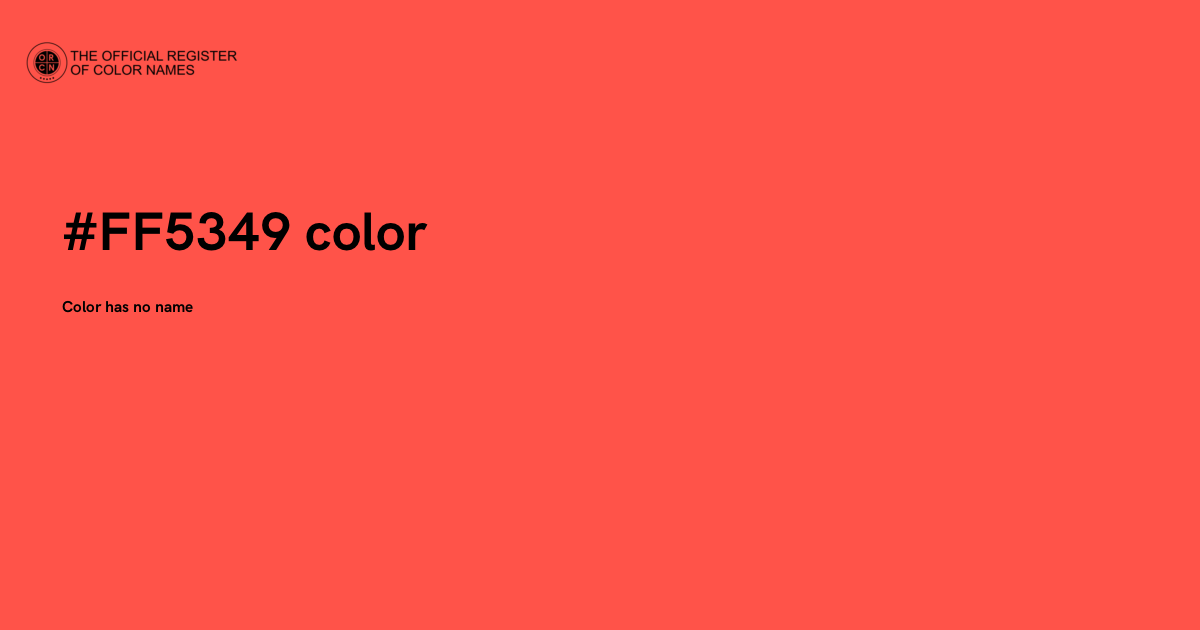 Red Orange color - #FF5349 - The Official Register of Color Names