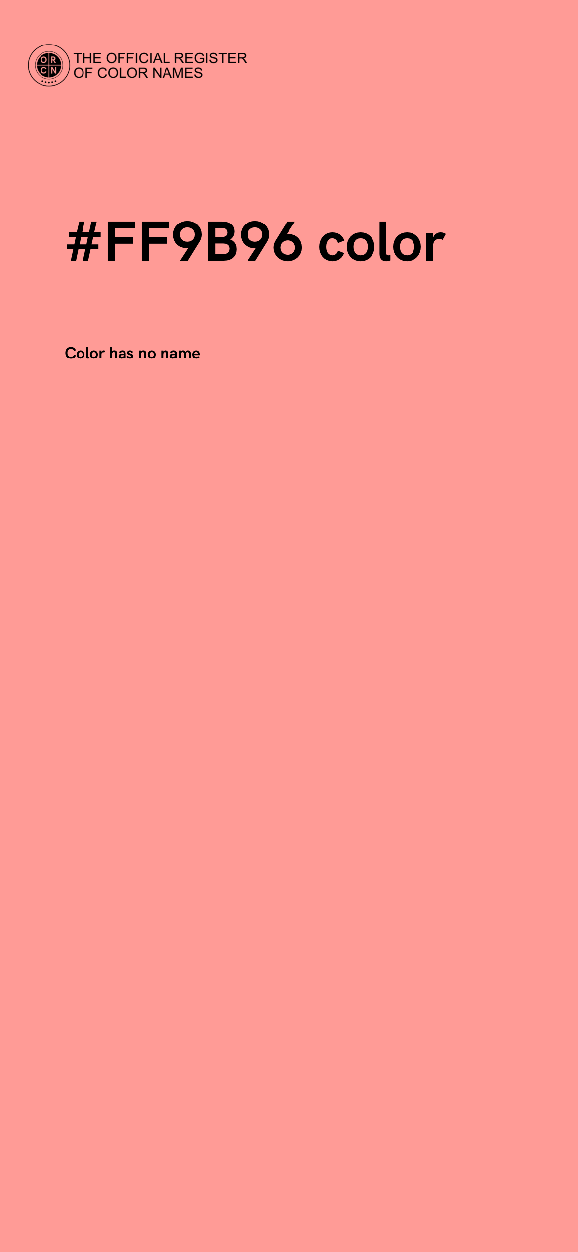 Color #FF9B96 - The Official Register of Color Names