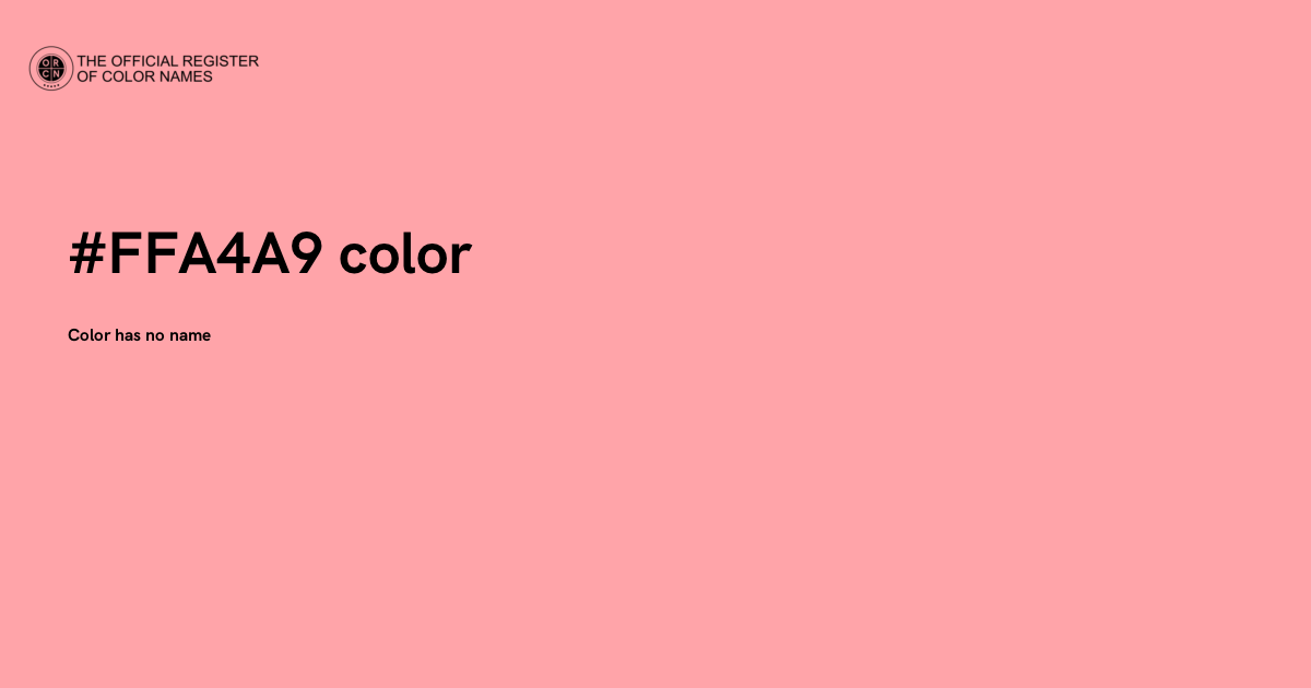 Pastel Tulip color - #FFA4A9 - The Official Register of Color Names