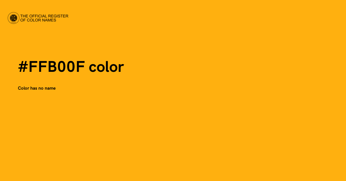 Cadmium Yellow Light color - #FFB00F - The Official Register of Color Names