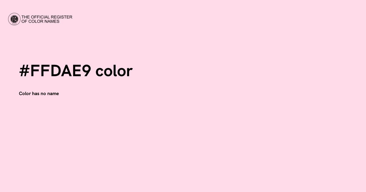Mimi Pink color - #FFDAE9 - The Official Register of Color Names