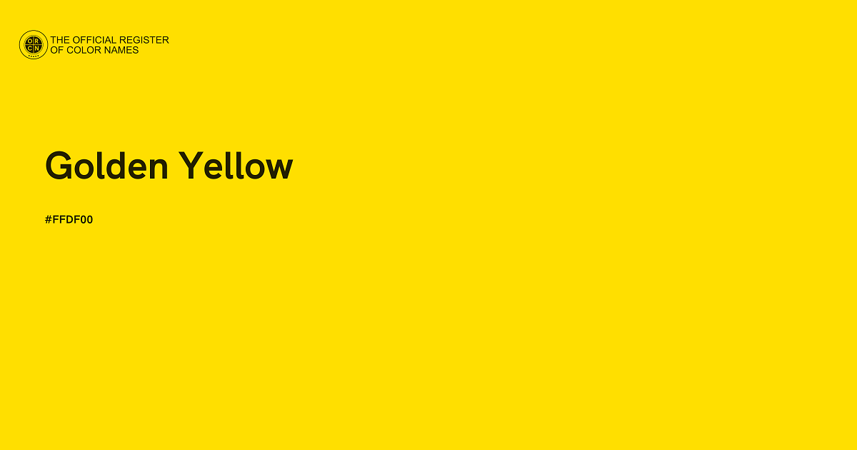 Golden Yellow color - #FFDF00 - The Official Register of Color Names