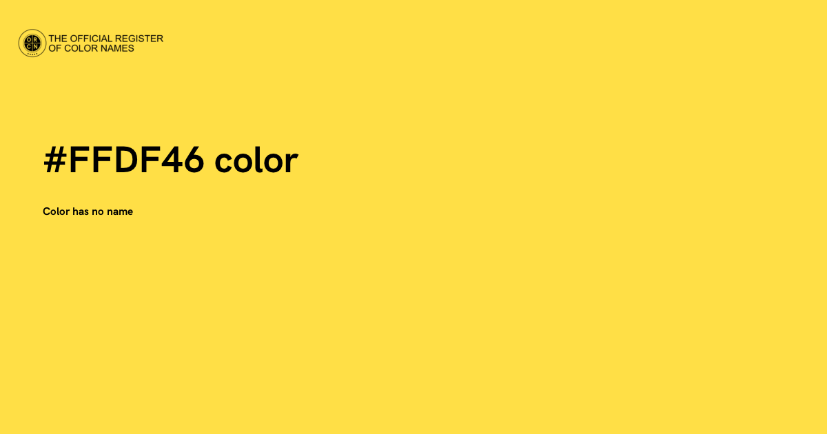 Gargoyle Gas color - #FFDF46 - The Official Register of Color Names