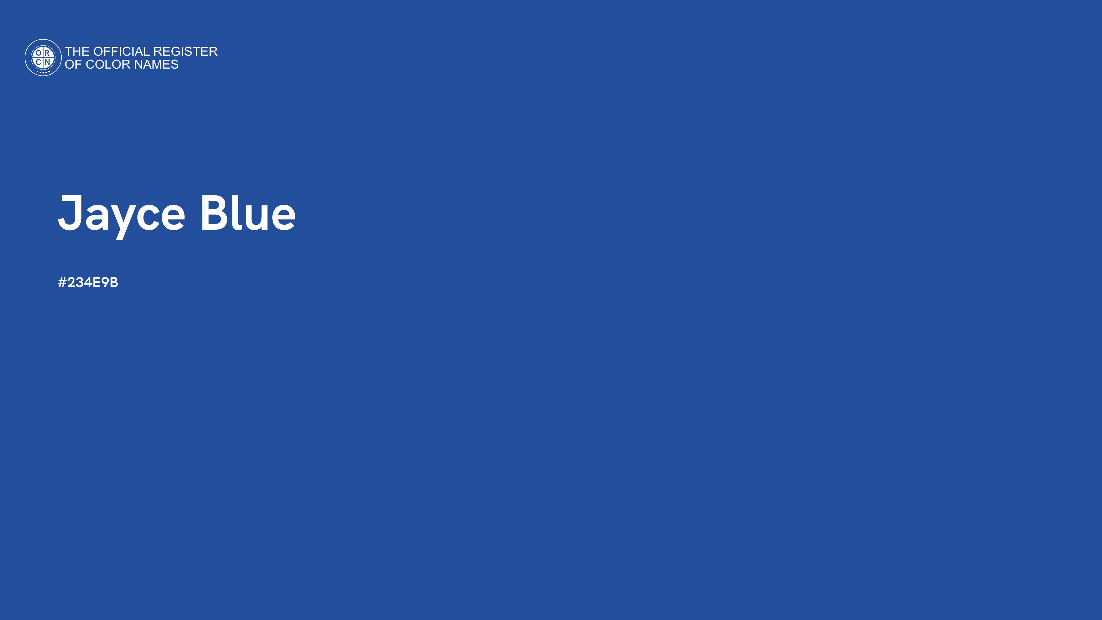 Jayce Blue color - #234E9B - The Official Register of Color Names