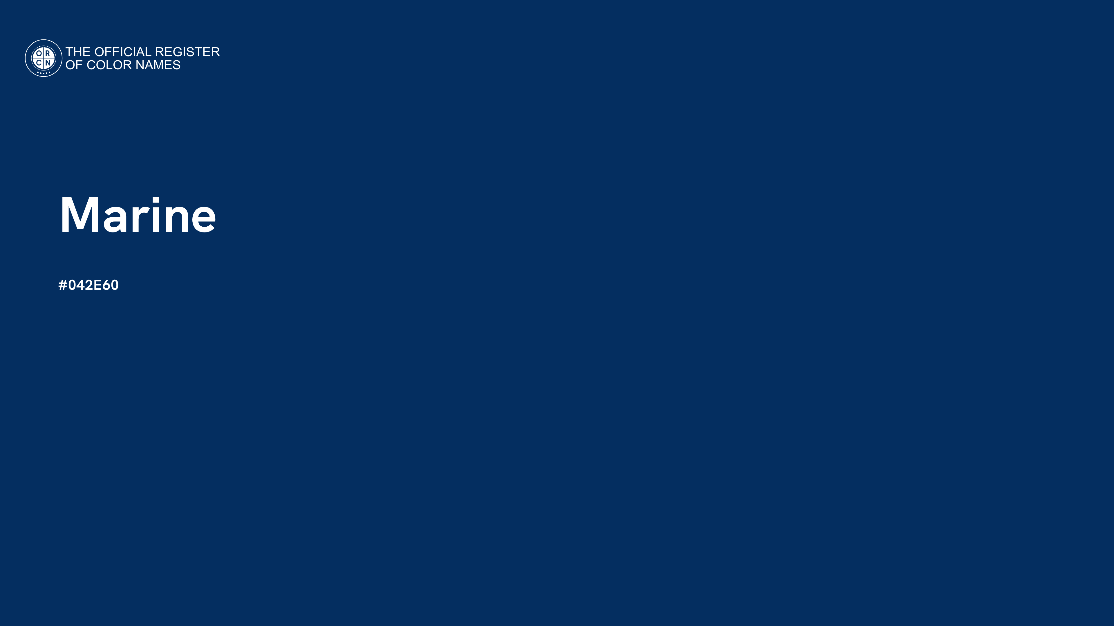 Marine color - #042E60 - The Official Register of Color Names