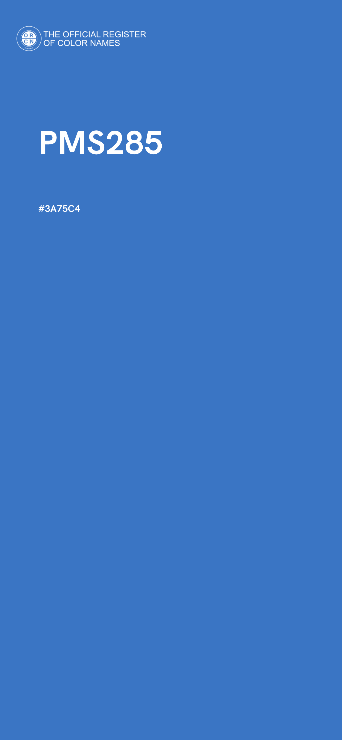 PMS285 color - #3A75C4 - The Official Register of Color Names