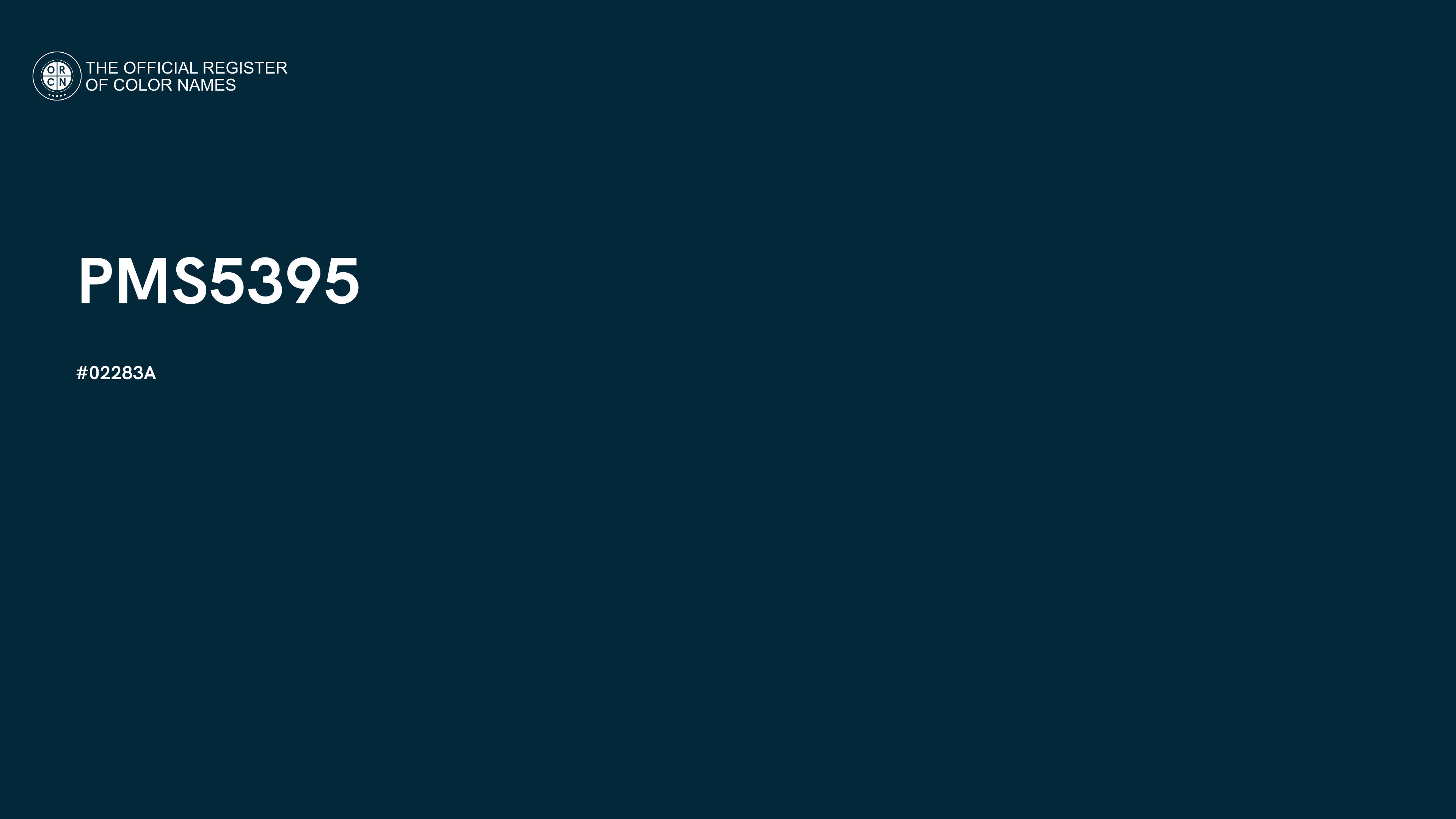 PMS5395 color - #02283A - The Official Register of Color Names