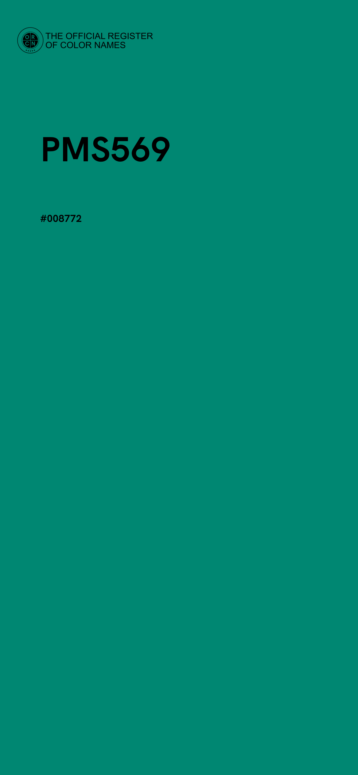 PMS569 color - #008772 - The Official Register of Color Names